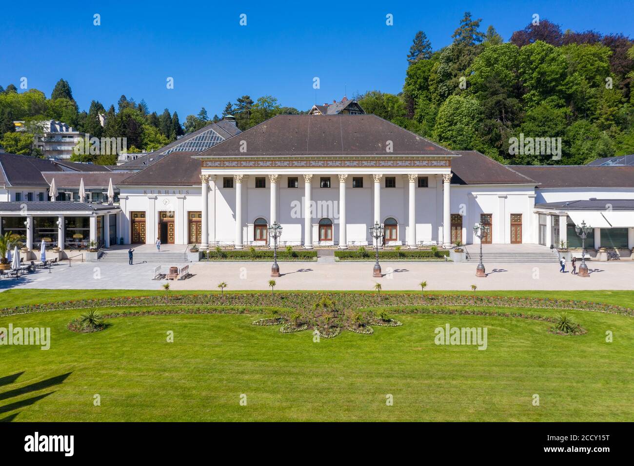 Drone shot, spa hotel and casino, Baden-Baden, Baden-Wuerttemberg ...