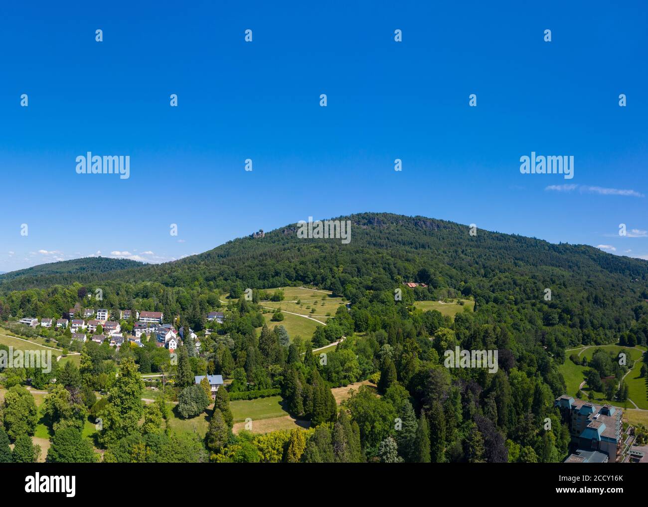 Aerial view of the battery rock, Baden-Baden, Baden-Wuerttemberg ...
