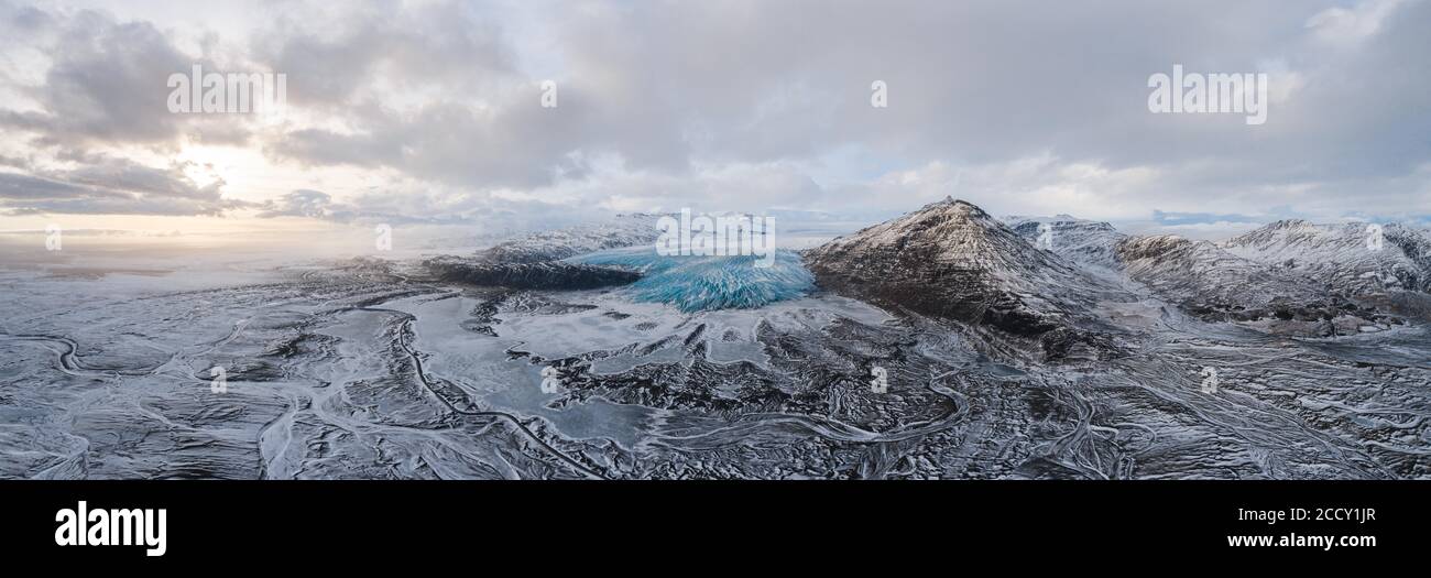 Aerial panoramic view skaftafell glacier hi-res stock photography and ...