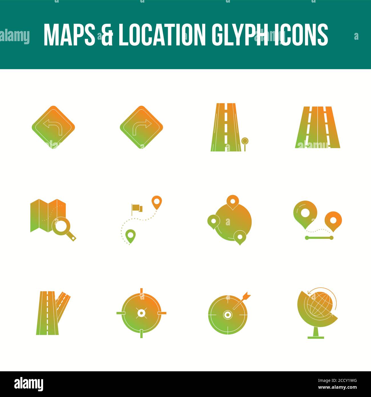 Unique Maps & location Glyph icon set Stock Vector Image & Art - Alamy