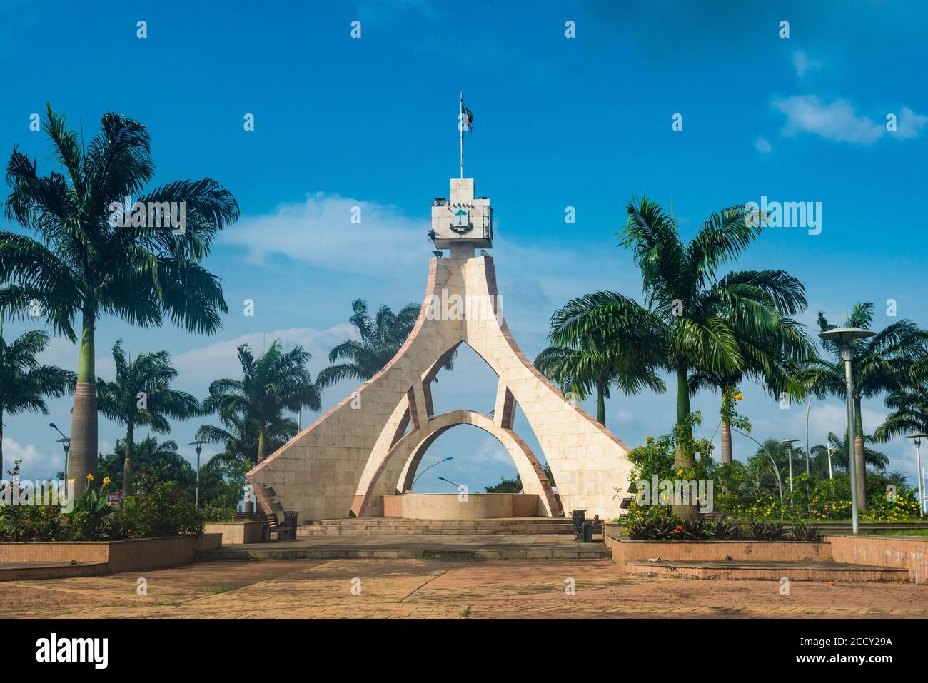 Monument in new quarter of Malabo, Bioko, Equatorial Guinea Stock Photo ...