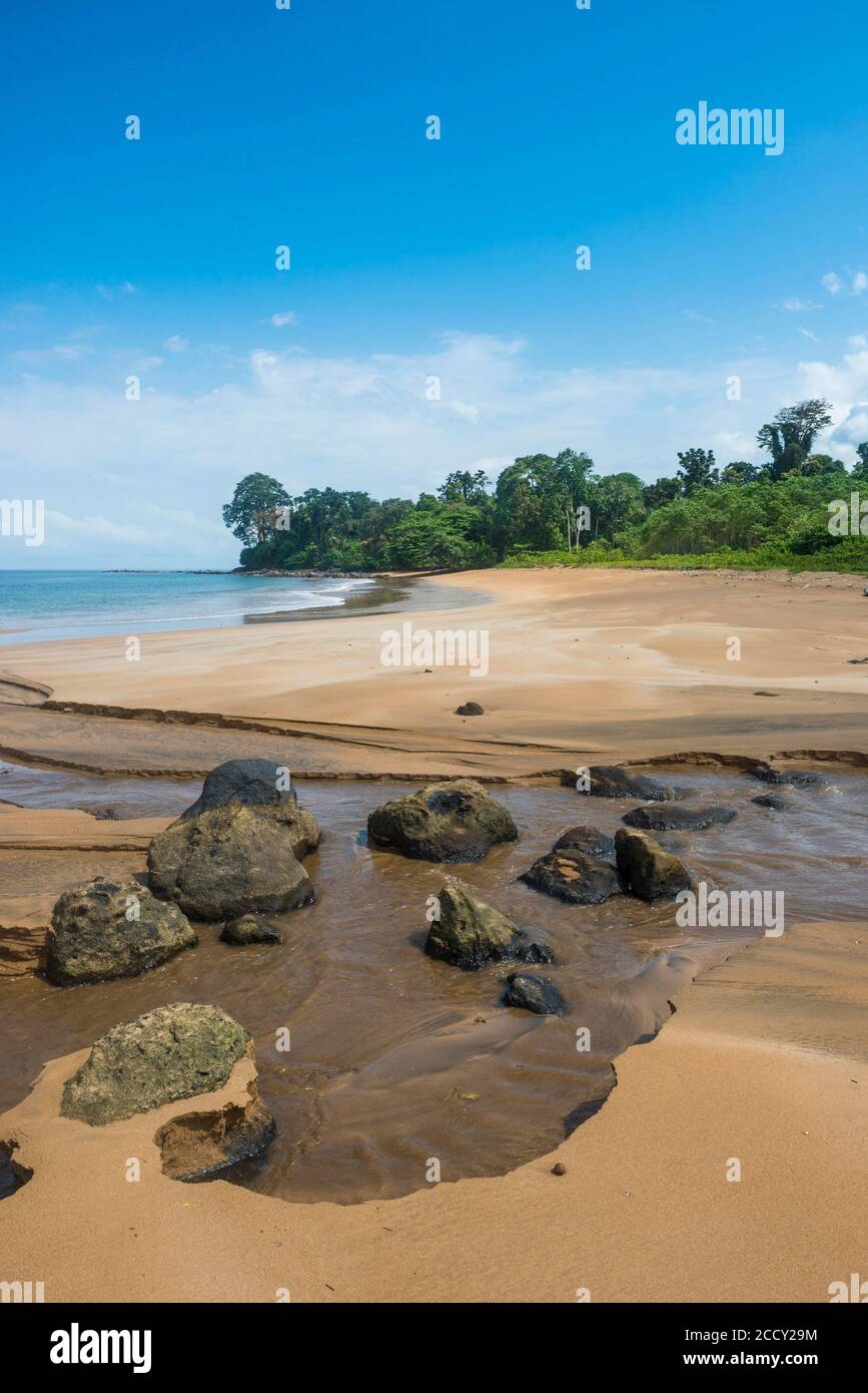 Playa de Alena, sandy beach, Bioko, Equatorial Guinea Stock Photo - Alamy