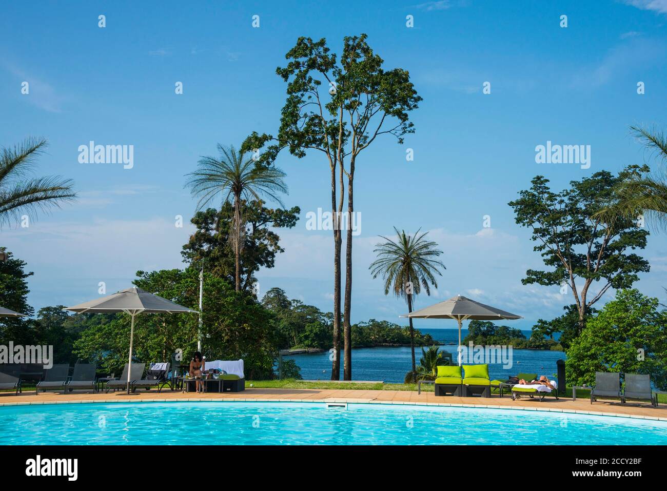 Swimming pool of the Sofitel hotel, Sipopo, Malabo, Bioko, Equatorial ...