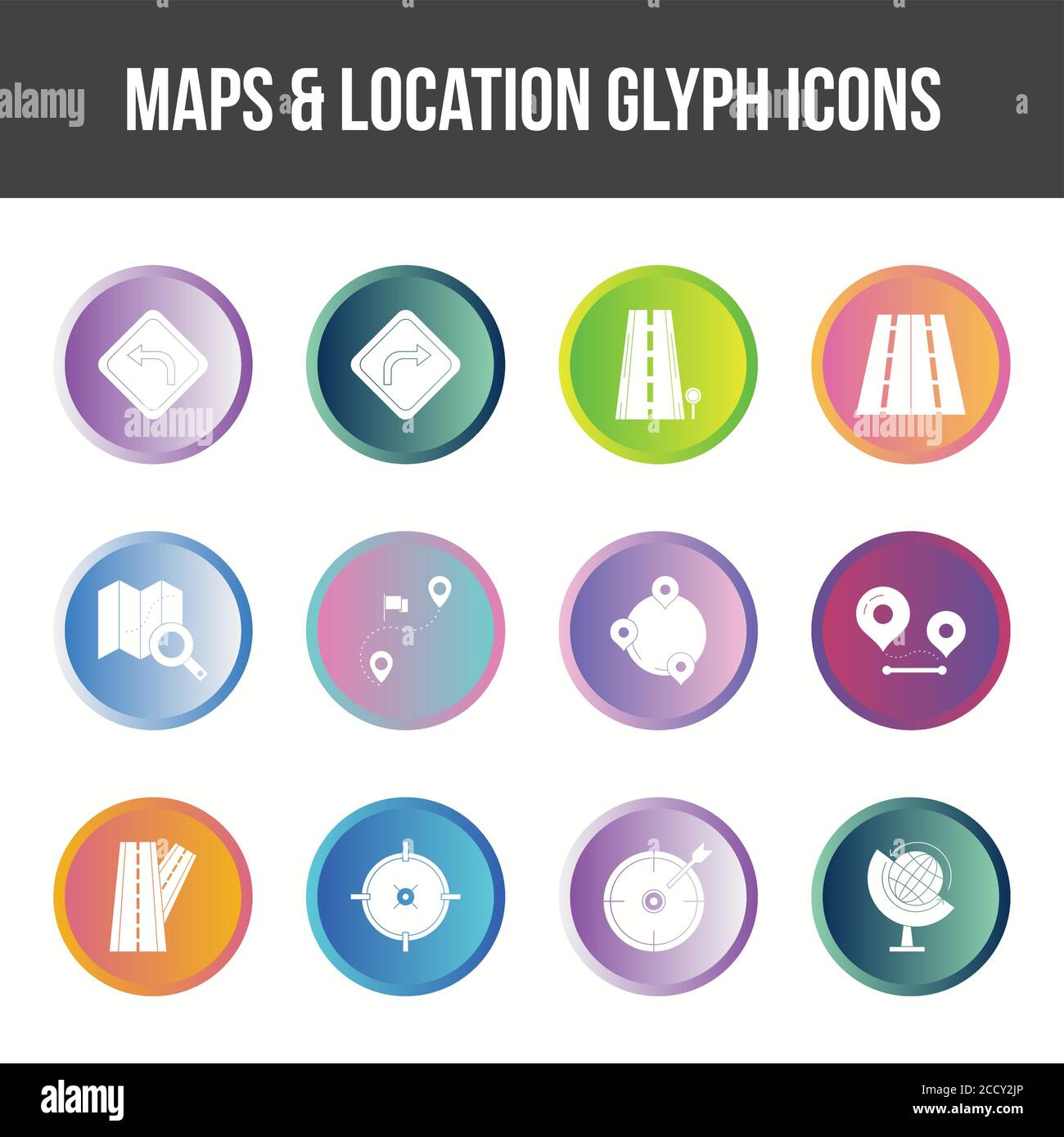 Unique Maps & location Glyph icon set Stock Vector Image & Art - Alamy