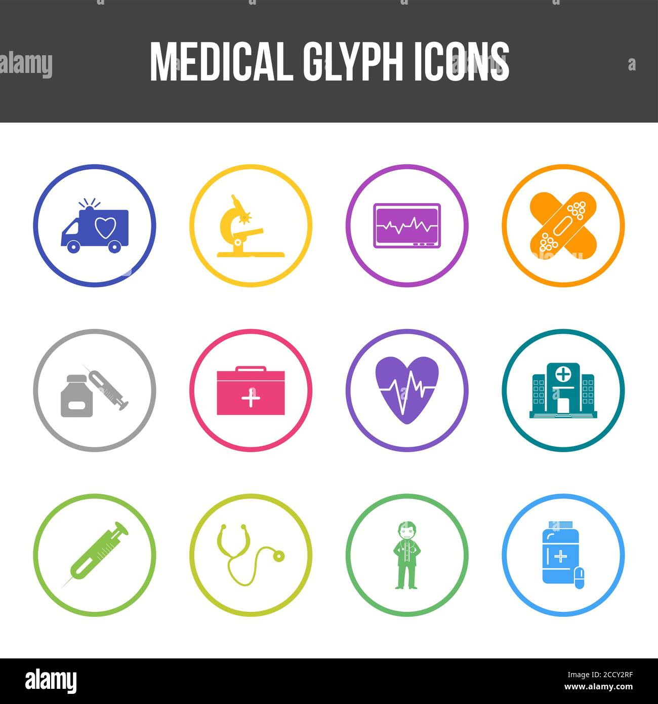 Unique Medical Glyph icon set Stock Vector Image & Art - Alamy