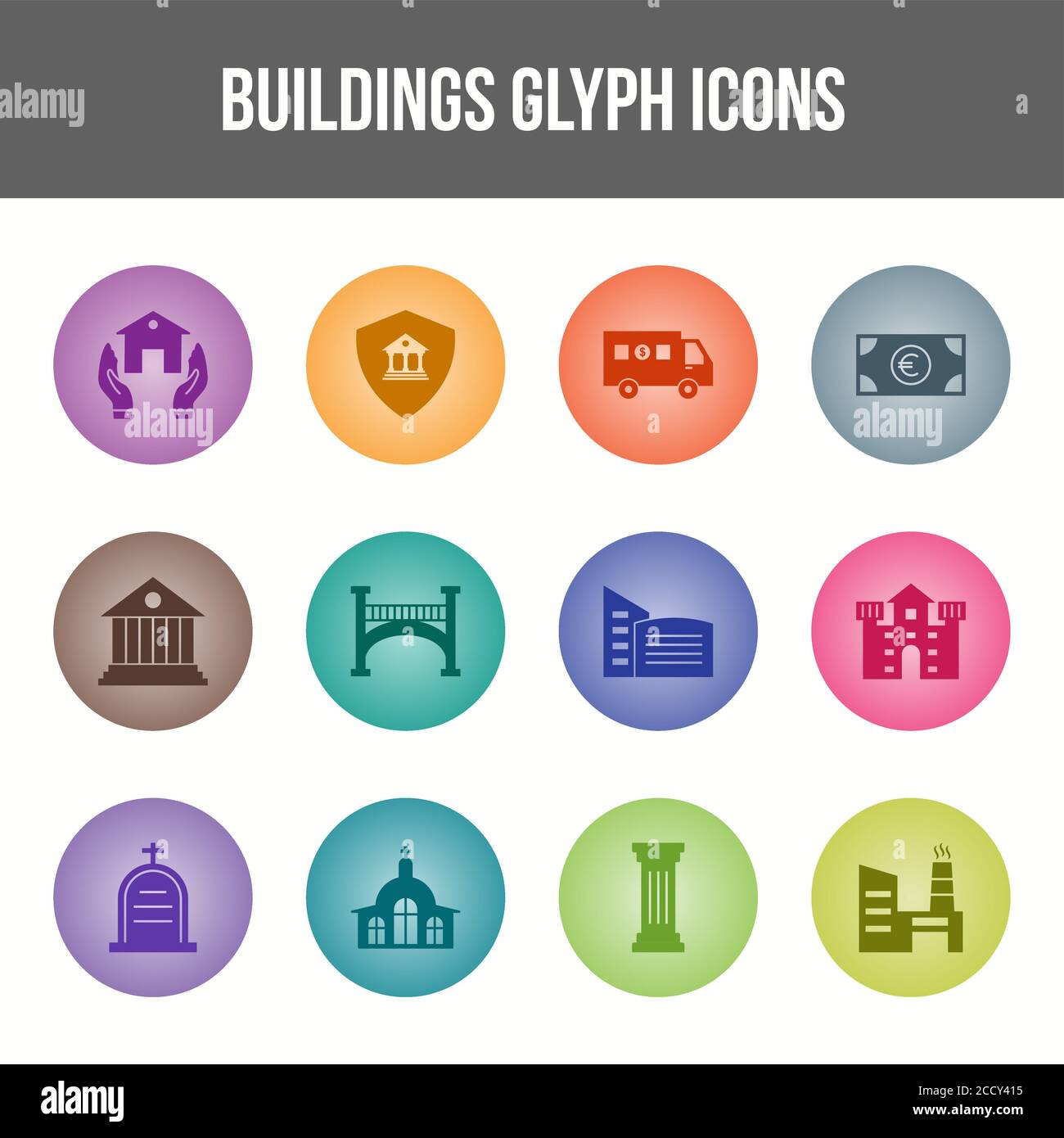 Unique Buildings Glyph icon set Stock Vector Image & Art - Alamy