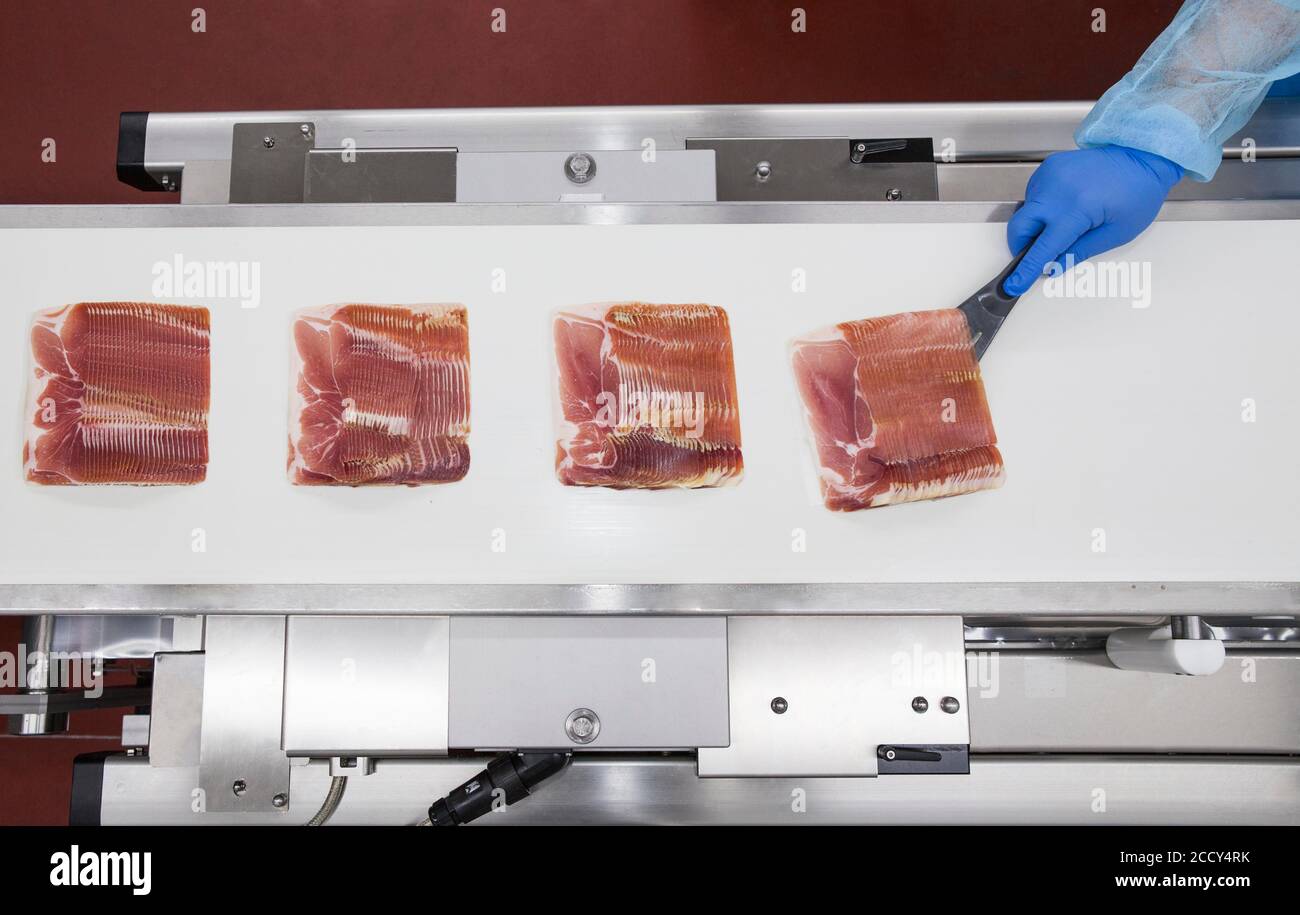 Conveyor belt in food factory hi-res stock photography and images - Alamy