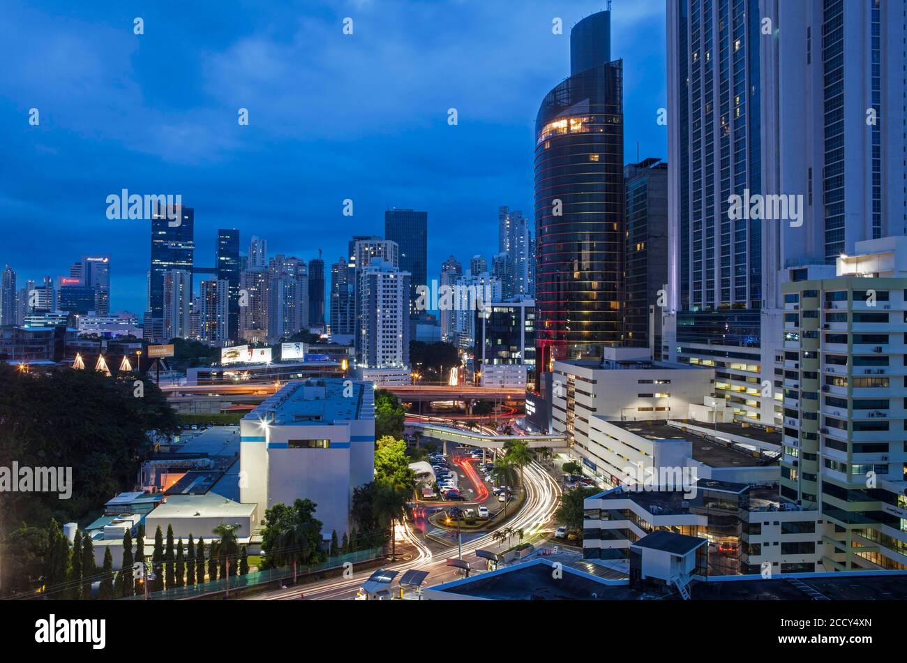 District of Marbella by night, Panama City, Panama Stock Photo - Alamy