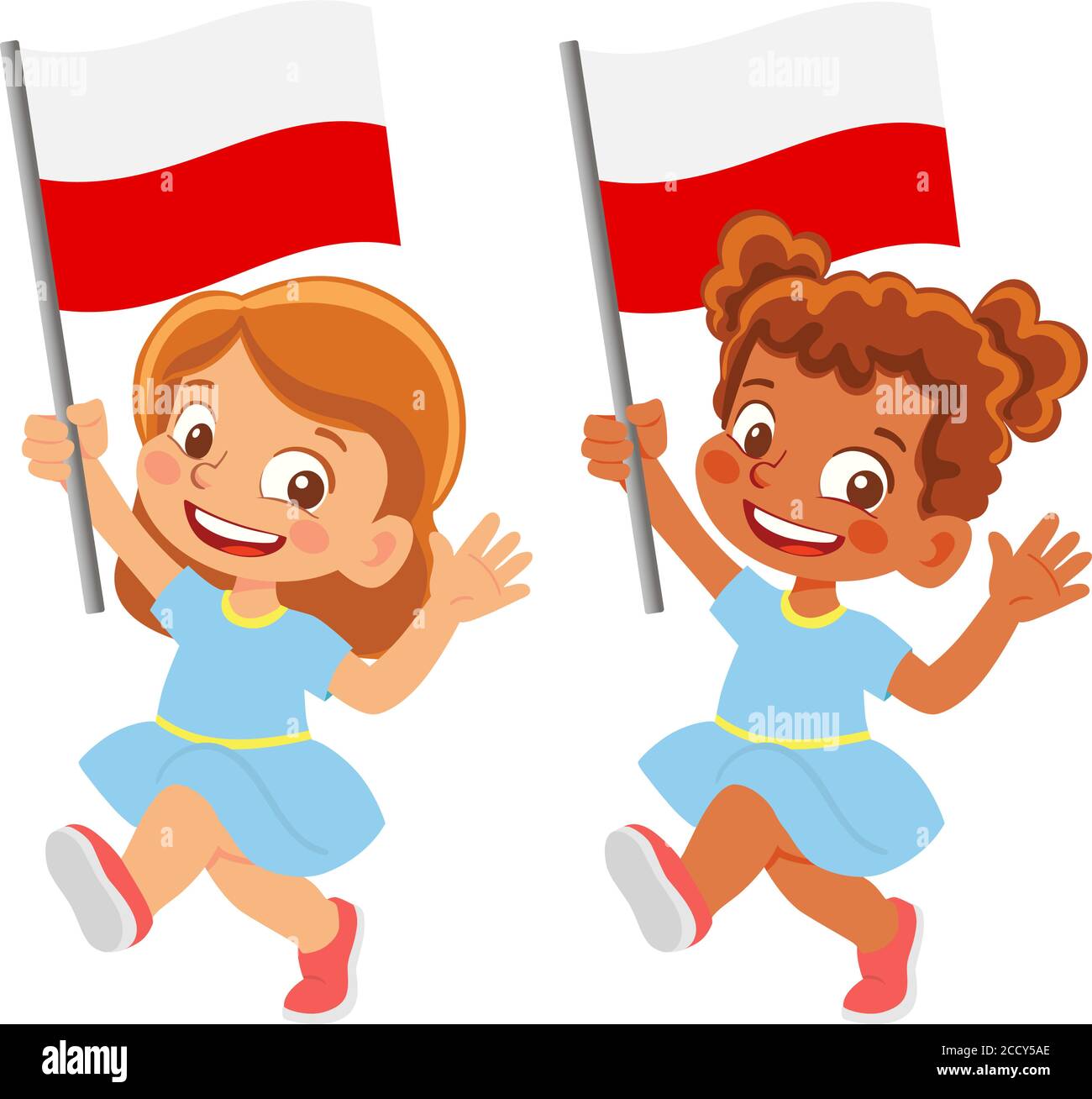Poland flag waving in Stock Vector Images - Alamy