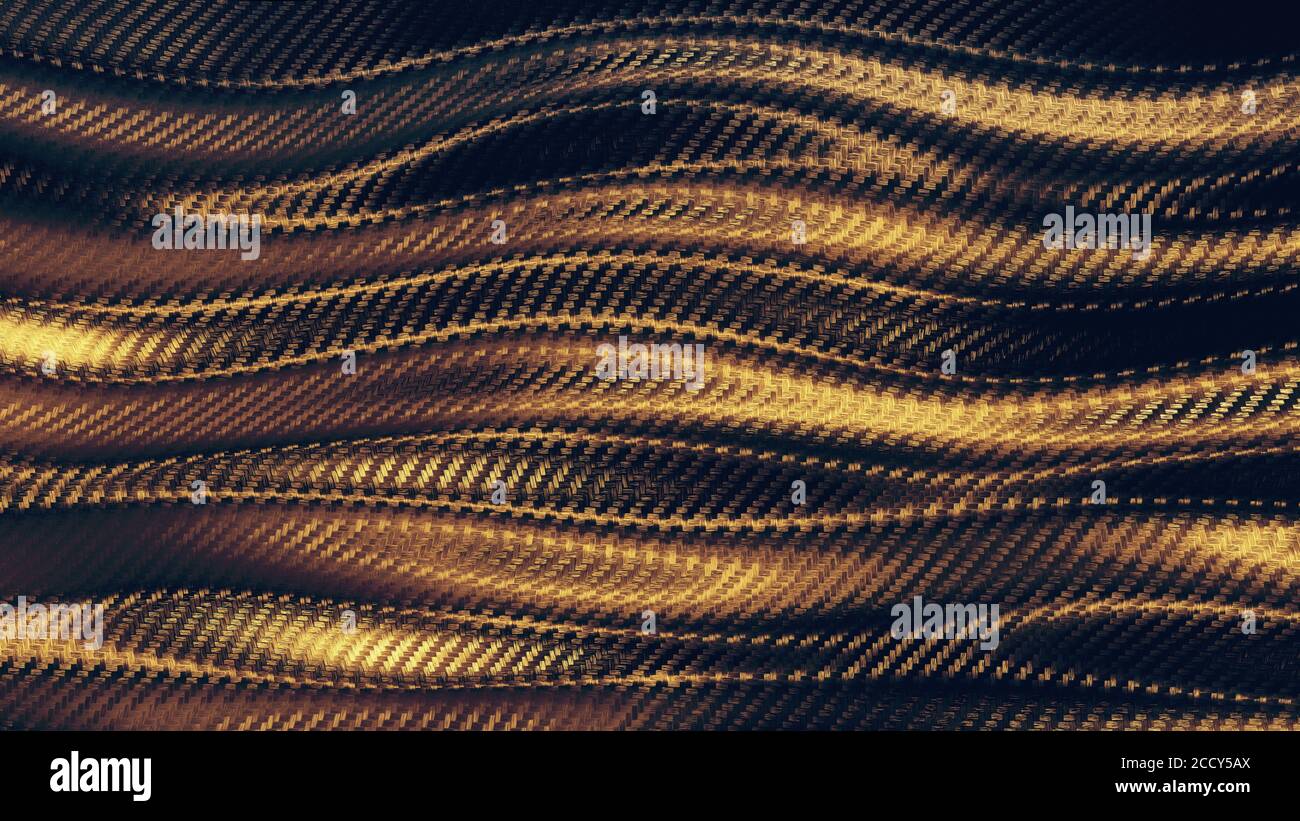 Carbon gold wave texture pattern background. 3D rendering Stock Photo ...