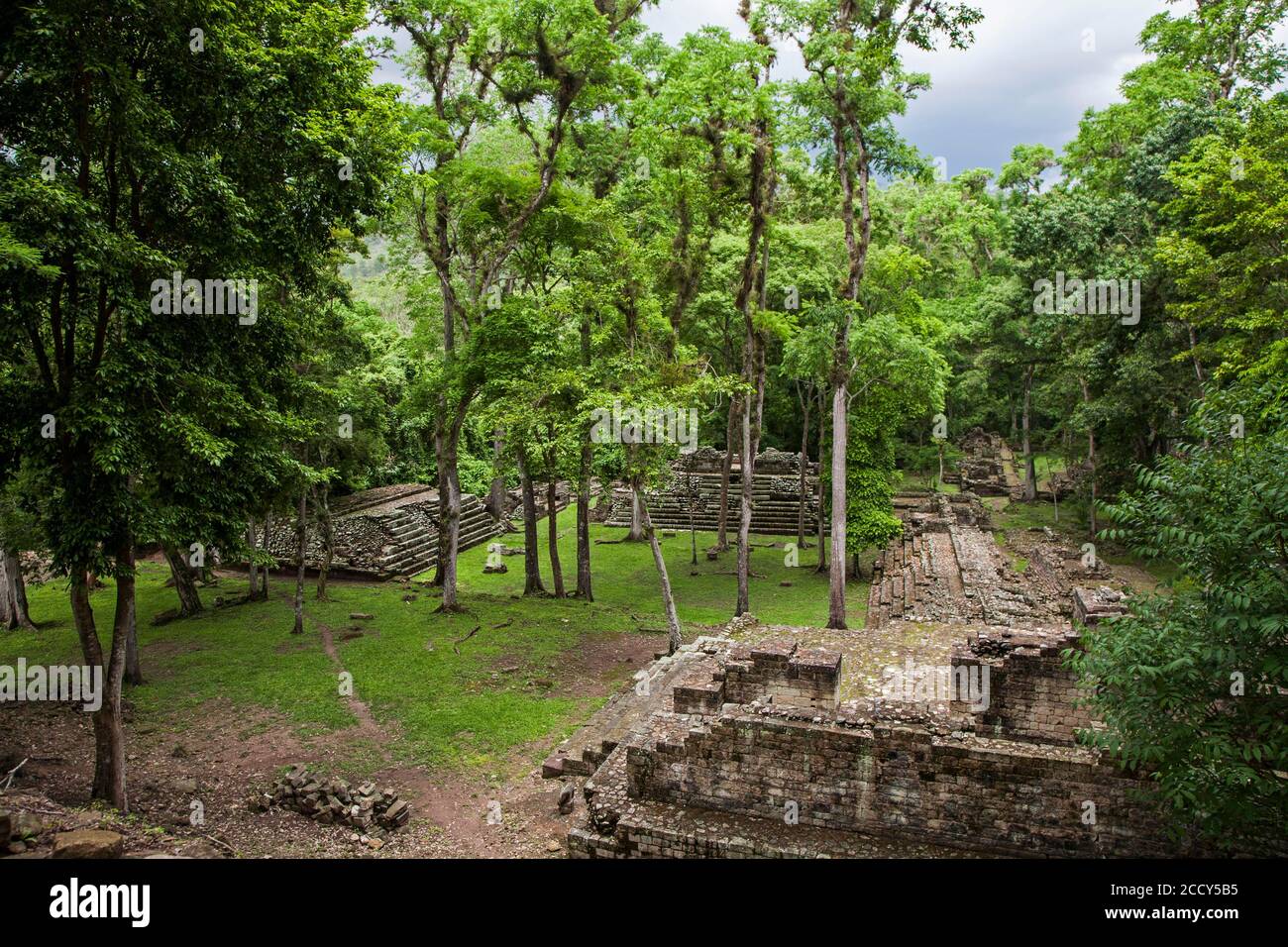 Different structures in El Cementerio, Copan Archeological Park ...