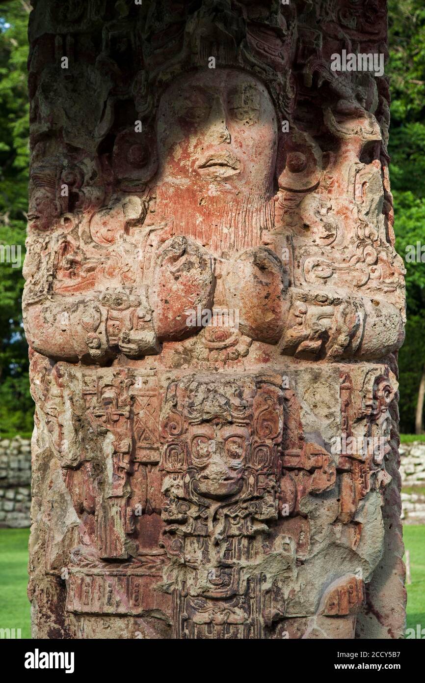 Stela C, the Great Plaza, Copan Archeological Park, Honduras Stock ...