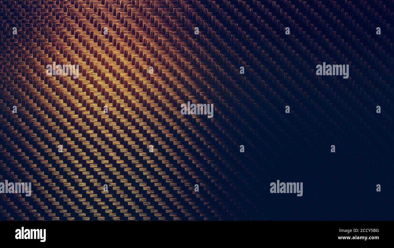 Carbon gold fiber texture pattern background. Dark with lighting. 3D ...