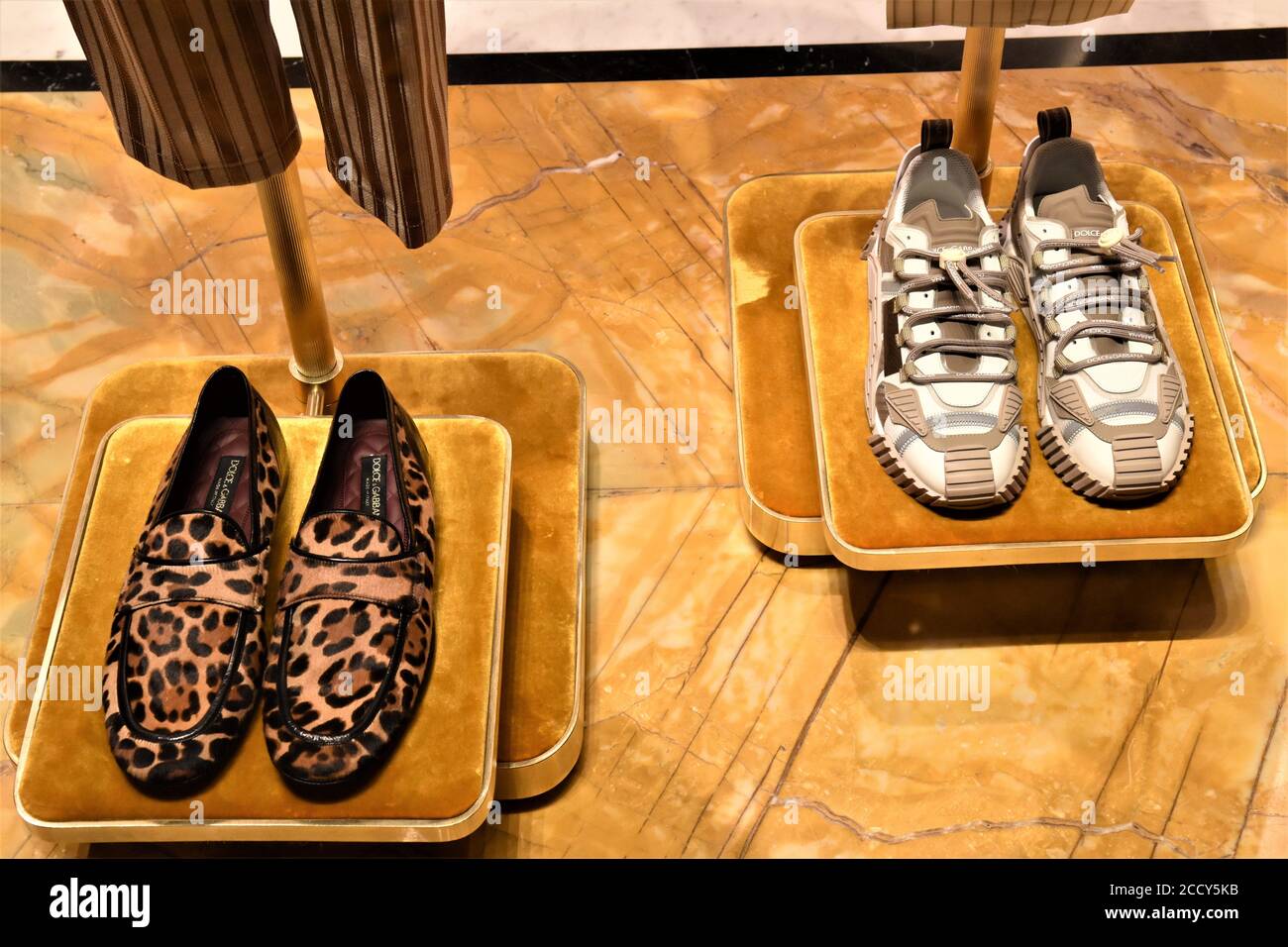 SHOES ON DISPLAY AT DOLCE&GABBANA BOUTIQUE IN SPAGNA SQUARE Stock Photo ...