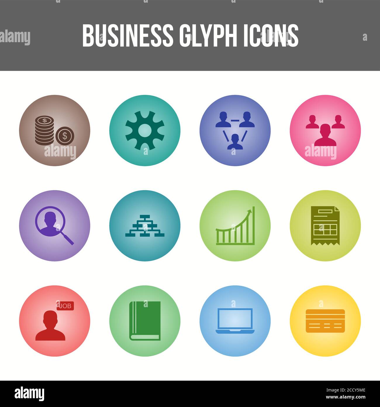 Unique Business Glyph icon set Stock Vector Image & Art - Alamy