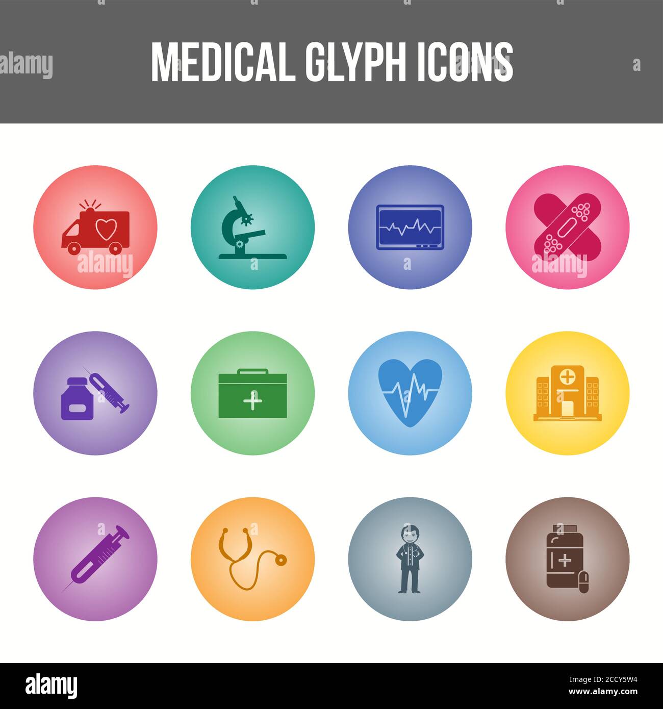 Unique Medical Glyph icon set Stock Vector Image & Art - Alamy