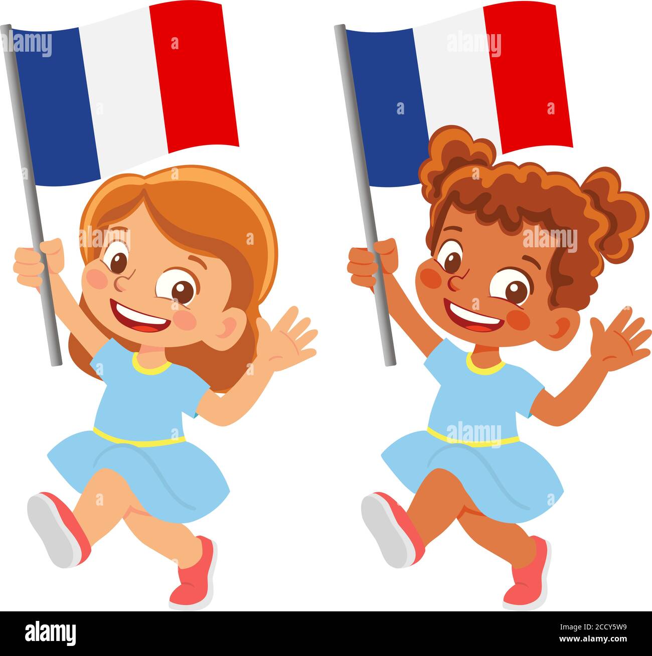 Flag france in hand Stock Vector Images - Alamy