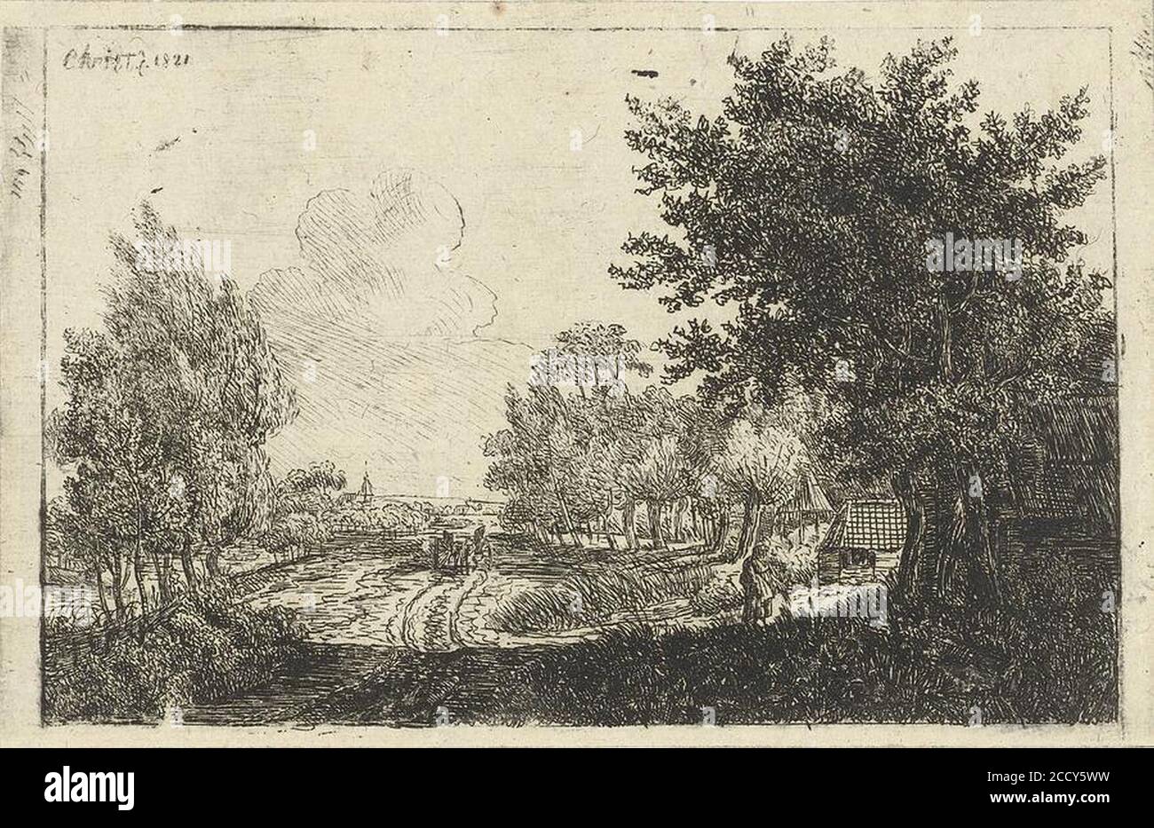 Johannes Franciscus Christ - Landscape With Farm Cart 1821 Stock Photo ...