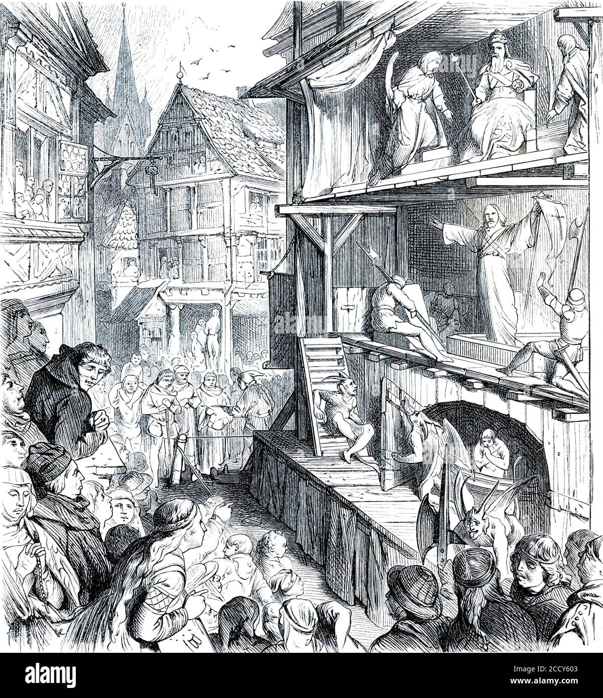 Performance of a passion play in the middle ages hi-res stock ...