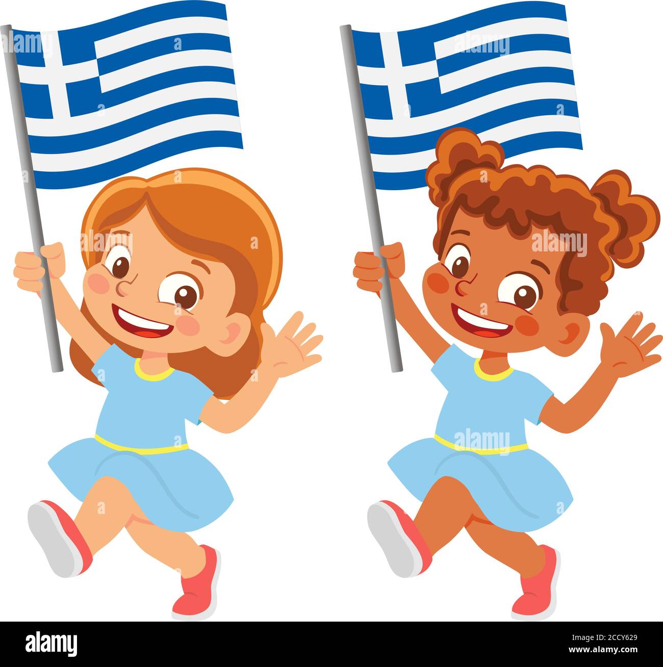 Greece flag in hand set Stock Vector Image & Art - Alamy