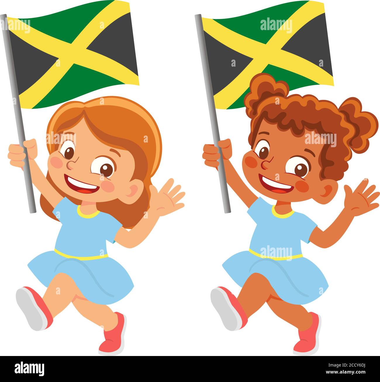 Jamaica flag in hand set Stock Vector Image & Art - Alamy