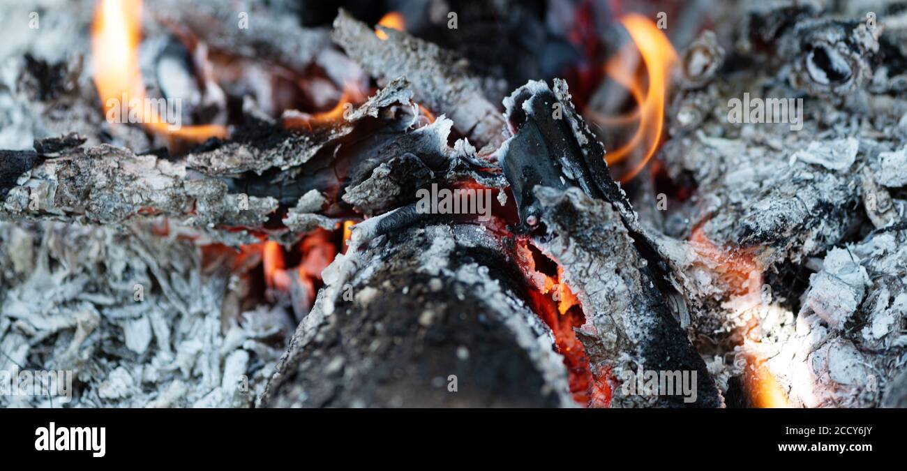 Smoldering coals. Texture of decaying coals. Abstract background ...
