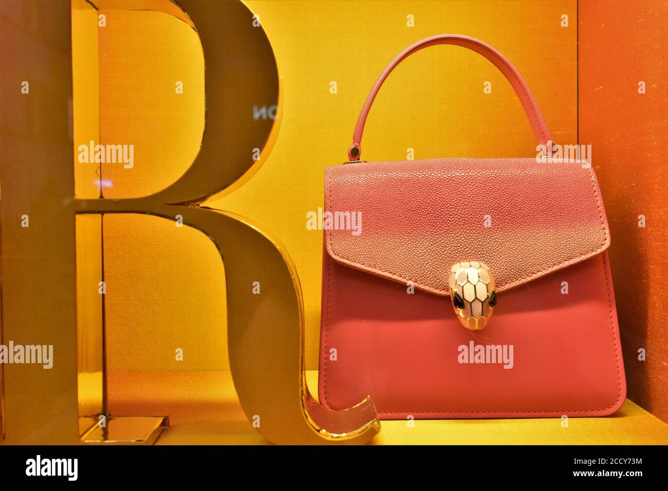 BAG ON DISPLAY AT BULGARI BOUTIQUE IN CONDOTTI STREET Stock Photo - Alamy