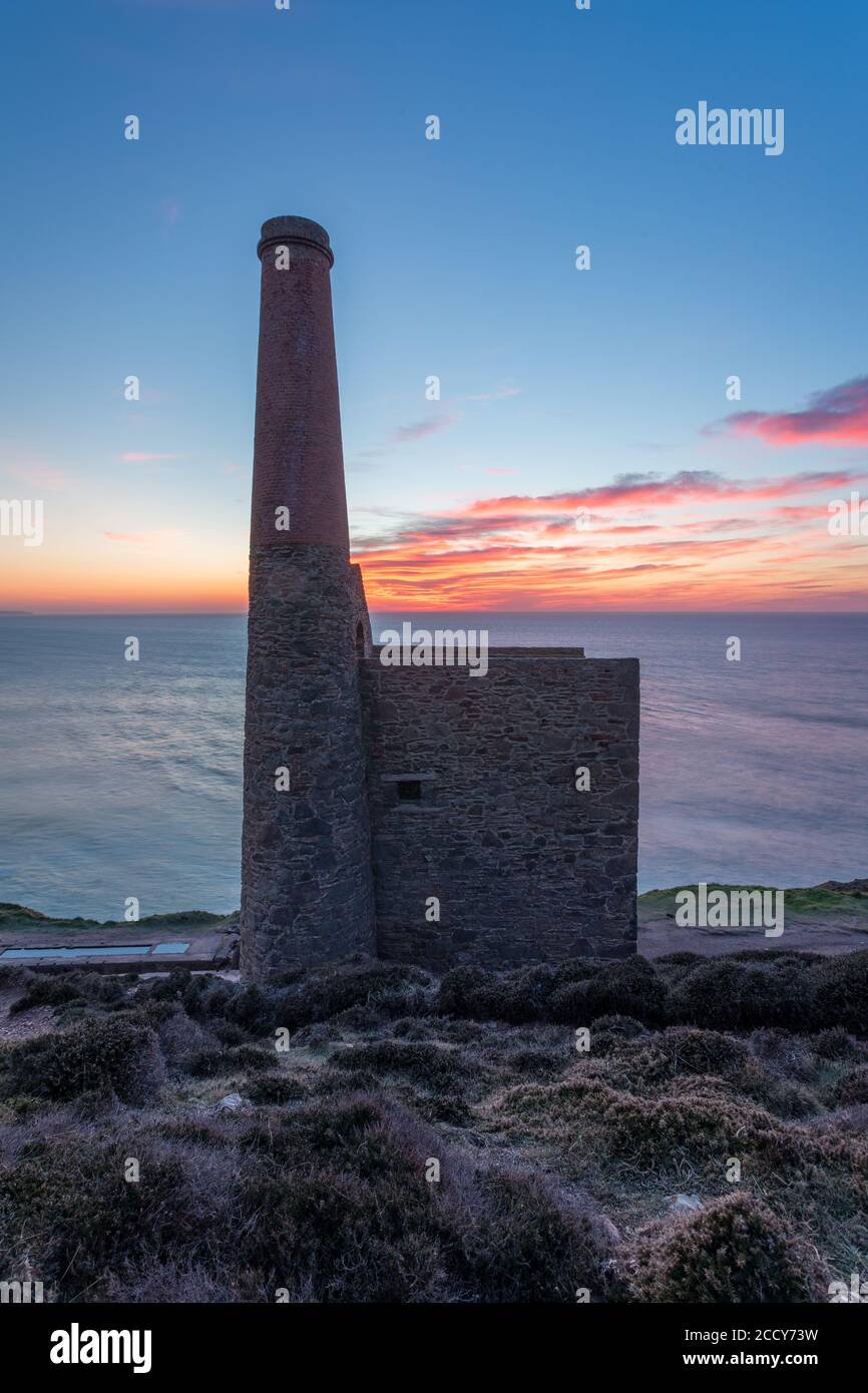 Wheal coates at sunset Cornwall england uk Stock Photo - Alamy
