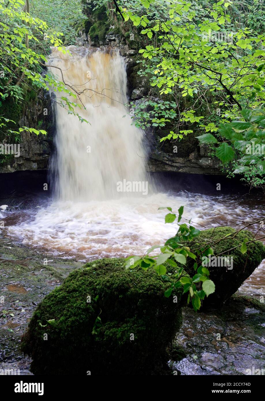 The picturesque lower Gastack Beck Falls in Deepdale near the village ...