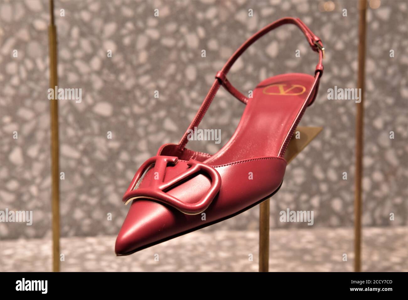 SHOES ON DISPLAY AT VALENTINO DISPLAY AT VALENTIONO BOUTIQUE IN SPAGNA ...