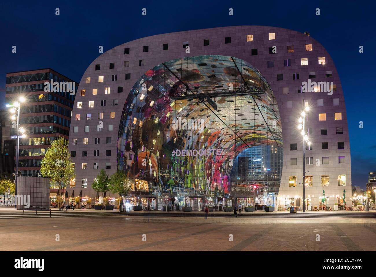 New market hall, Markthal, Rotterdam, South Holland, Netherlands Stock ...
