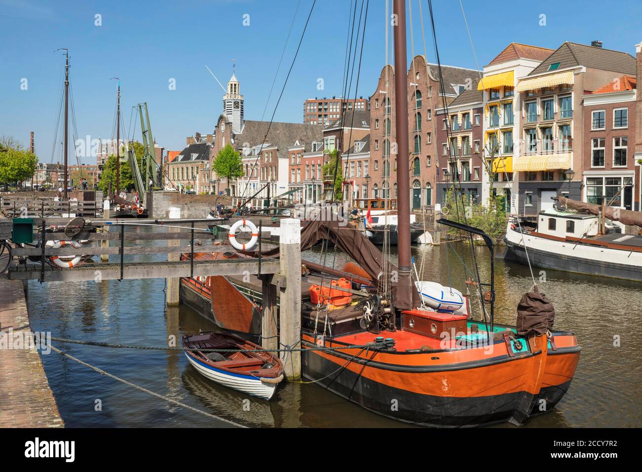 Port in the Delfshaven district, Rotterdam, South Holland, Netherlands ...