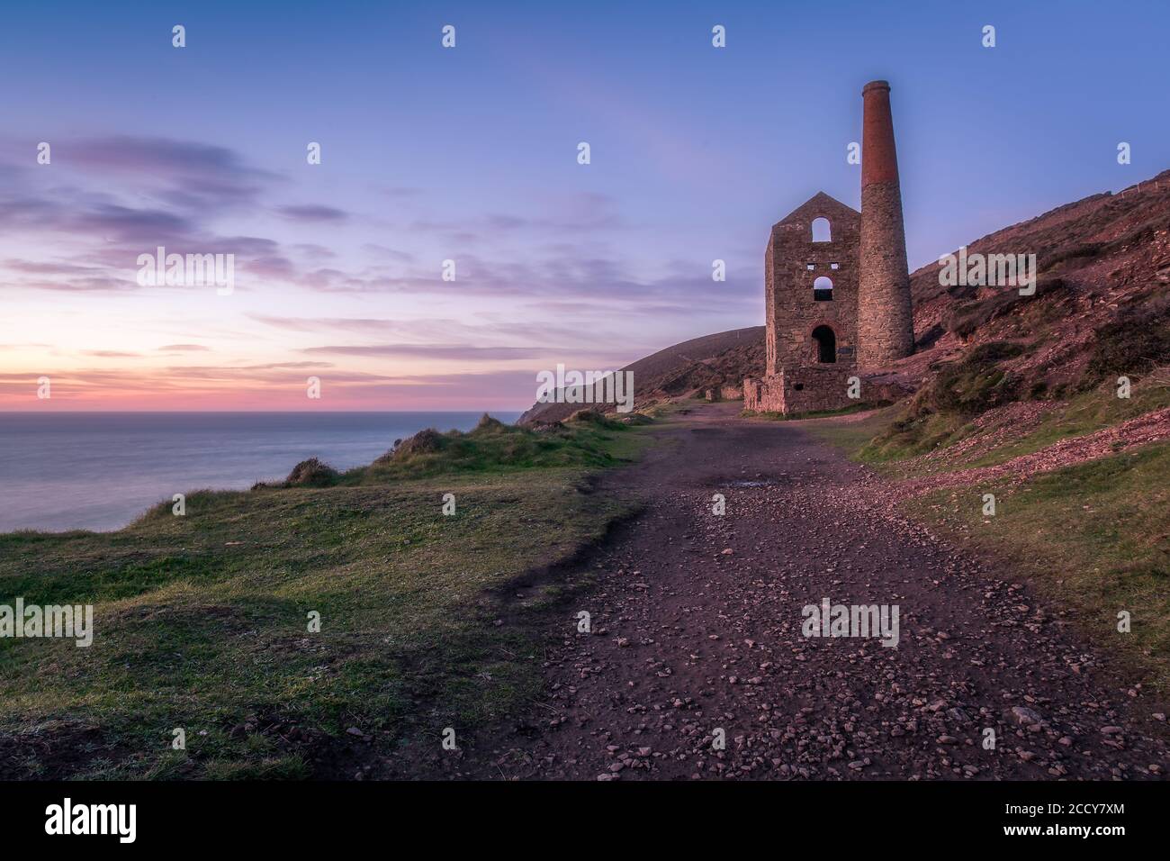 Wheal coates at sunset Cornwall england uk Stock Photo - Alamy