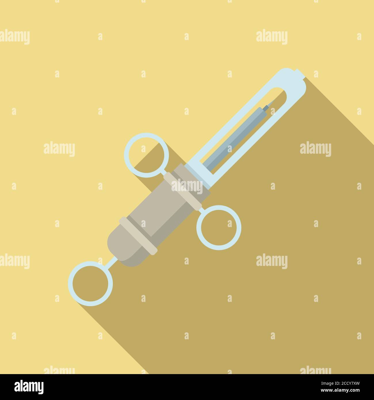 Dentist anesthesia syringe icon. Flat illustration of dentist ...