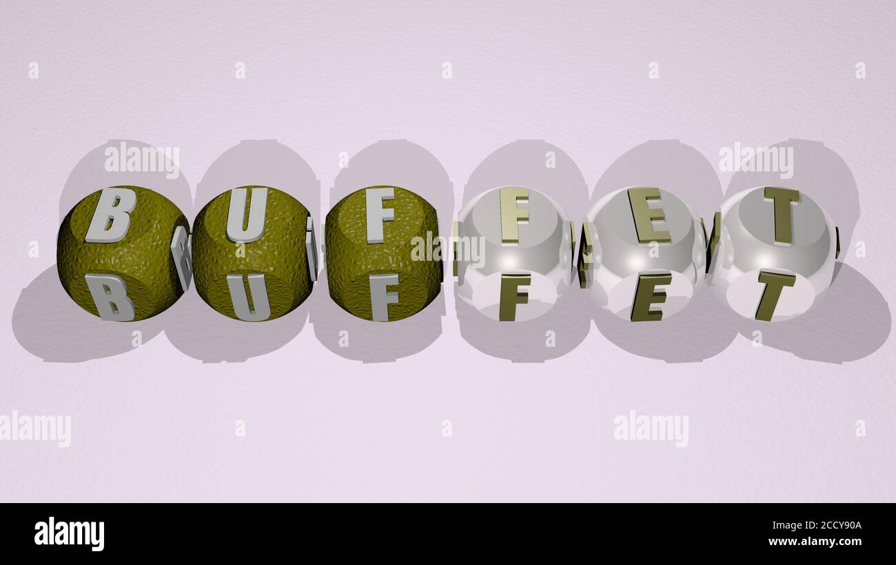 crosswords of buffet arranged by cubic letters on a mirror floor ...