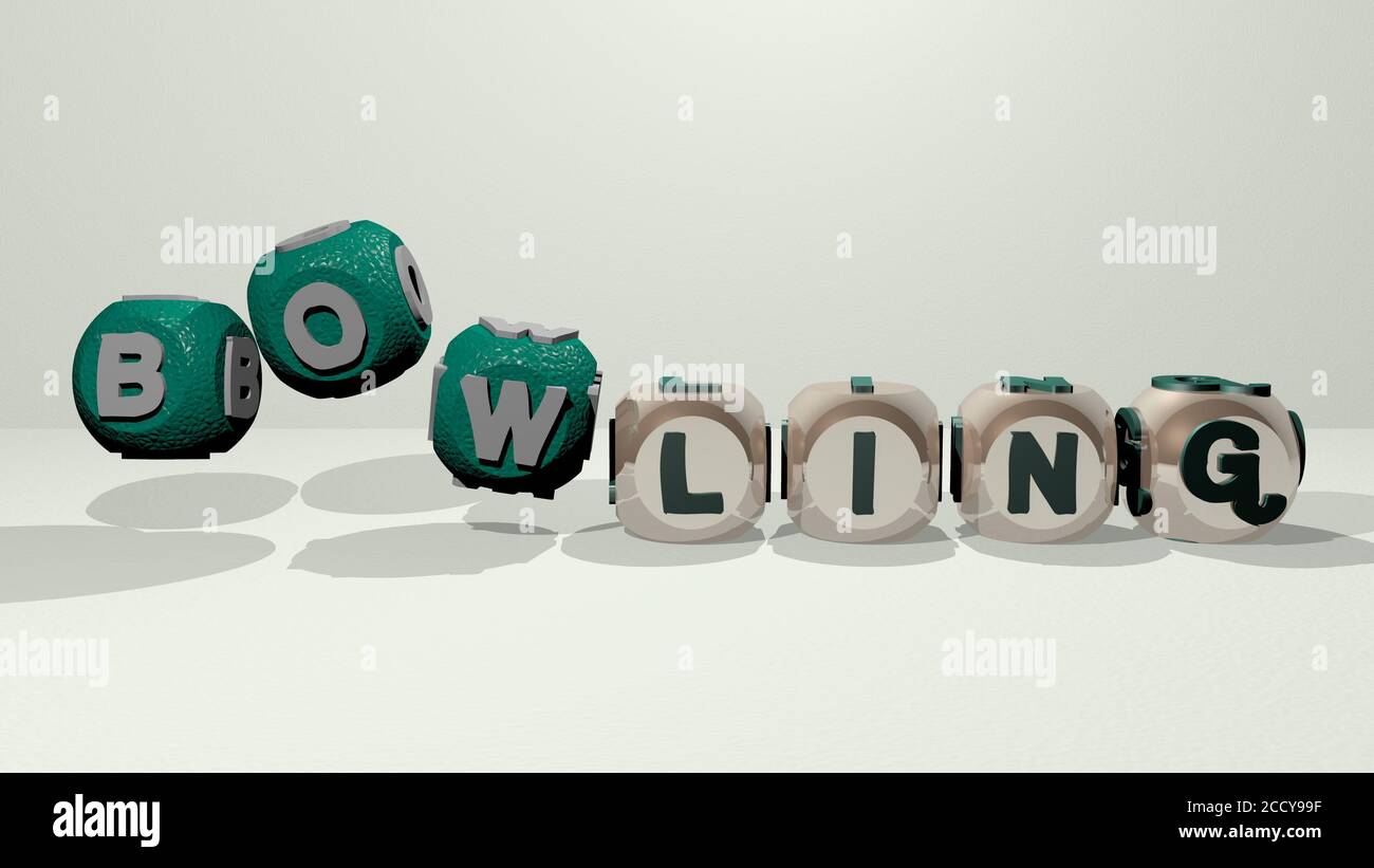 bowling dancing cubic letters, 3D illustration Stock Photo - Alamy