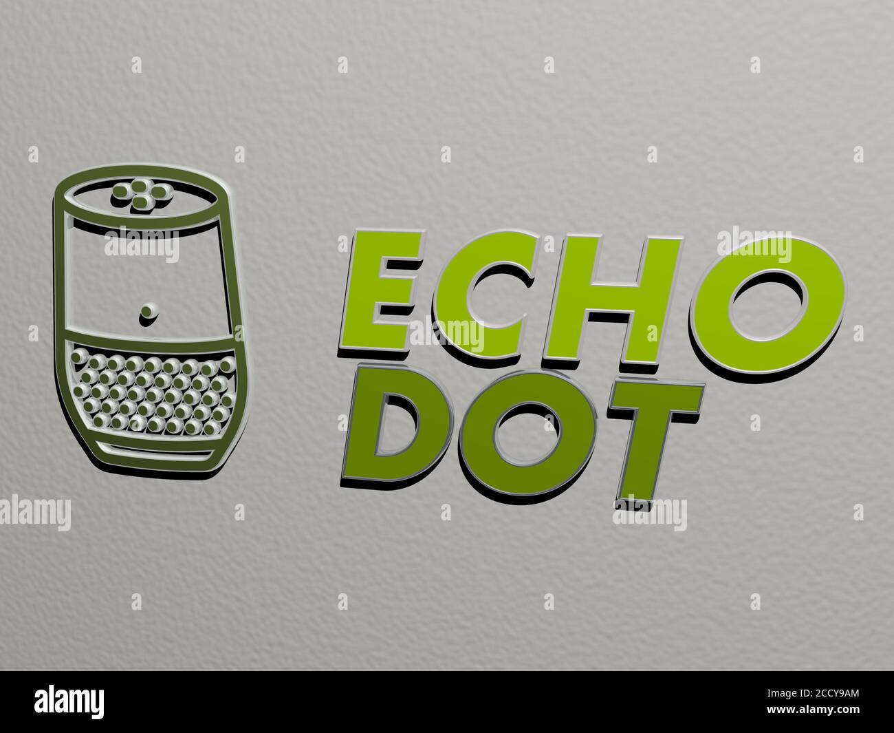 echo dot icon and text on the wall, 3D illustration Stock Photo - Alamy