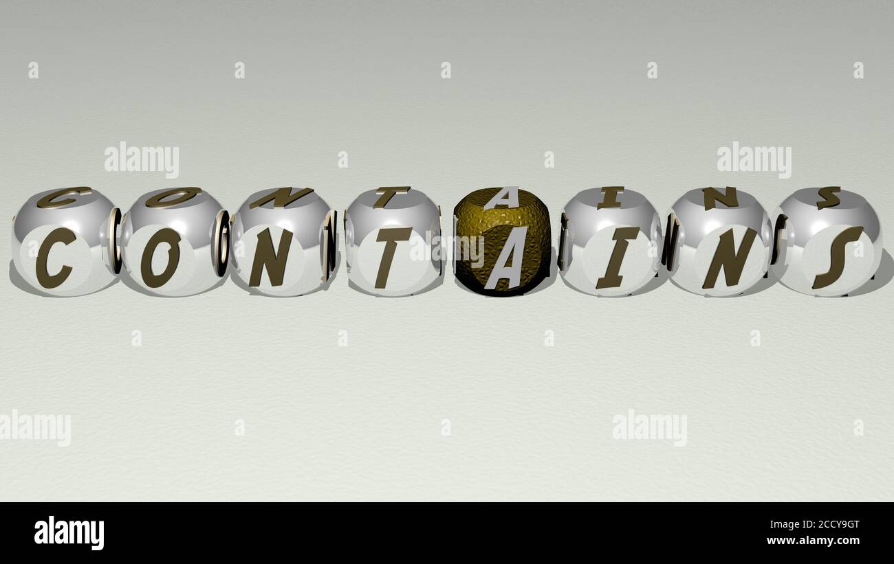 contains text by cubic dice letters, 3D illustration Stock Photo - Alamy