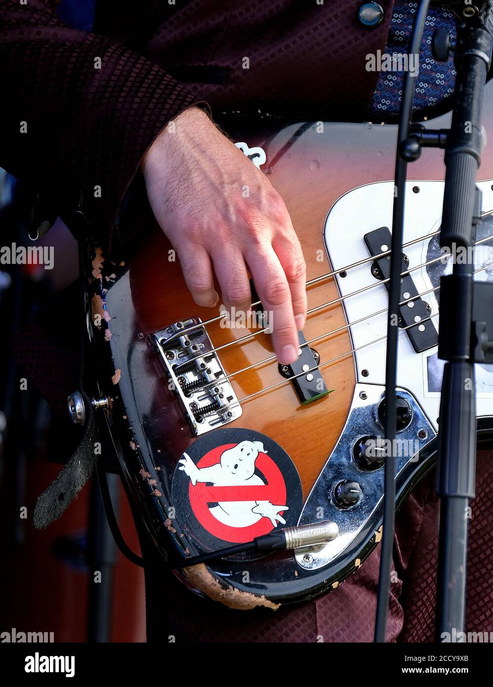 Details of guitar player at music gig Stock Photo - Alamy