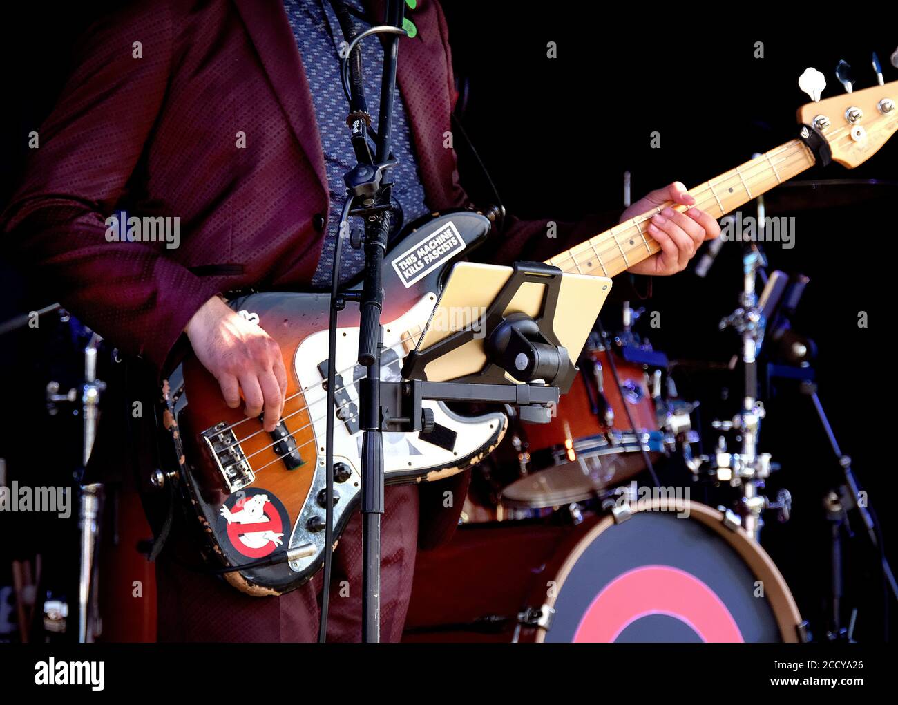 Details of guitar player at music gig Stock Photo - Alamy
