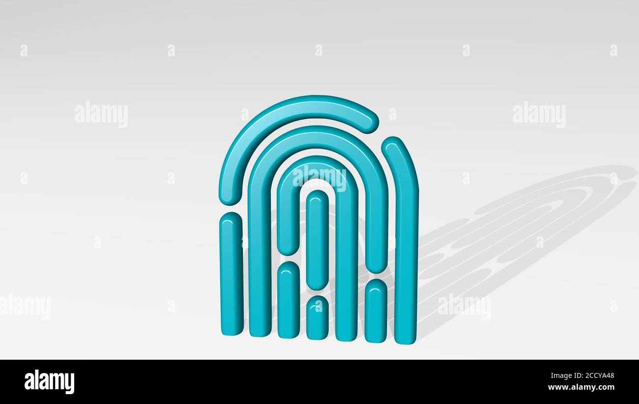 touch id 3D icon casting shadow, 3D illustration Stock Photo - Alamy