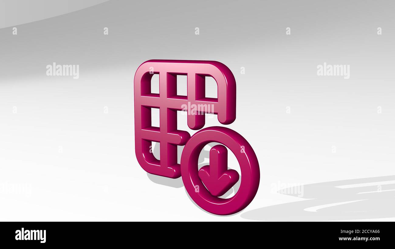 LAYERS GRID DOWNLOAD 3D icon casting shadow, 3D illustration Stock ...