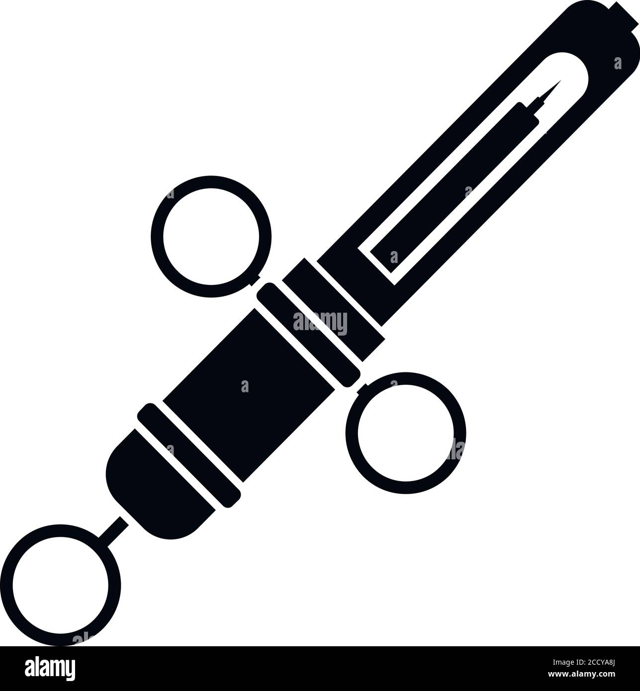 Dentist anesthesia syringe icon. Simple illustration of dentist ...