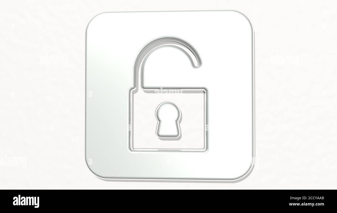 lock 3D drawing icon, 3D illustration Stock Photo - Alamy