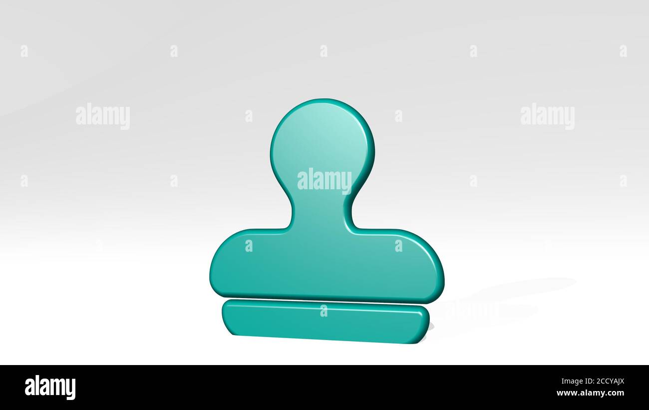design tool stamp 3D icon casting shadow, 3D illustration Stock Photo ...