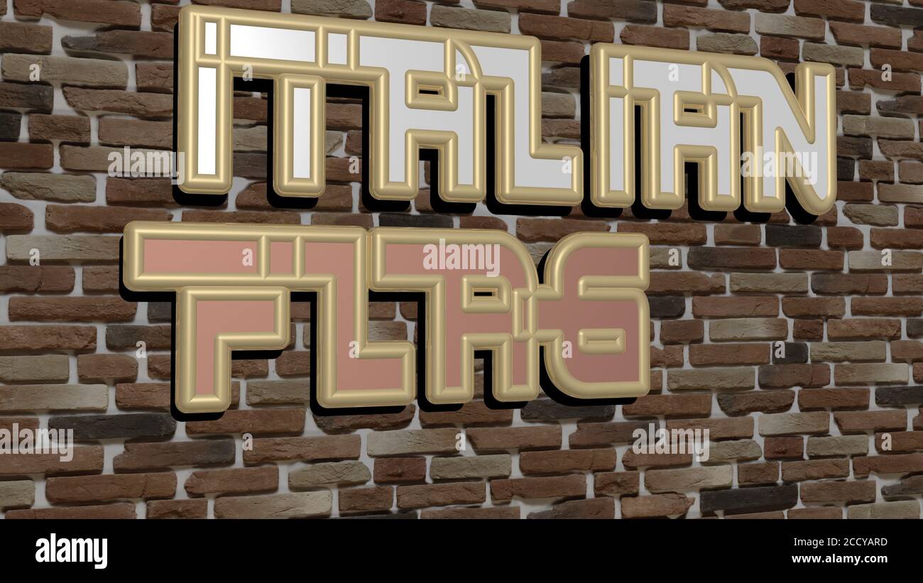 ITALIAN FLAG text on textured wall, 3D illustration Stock Photo - Alamy