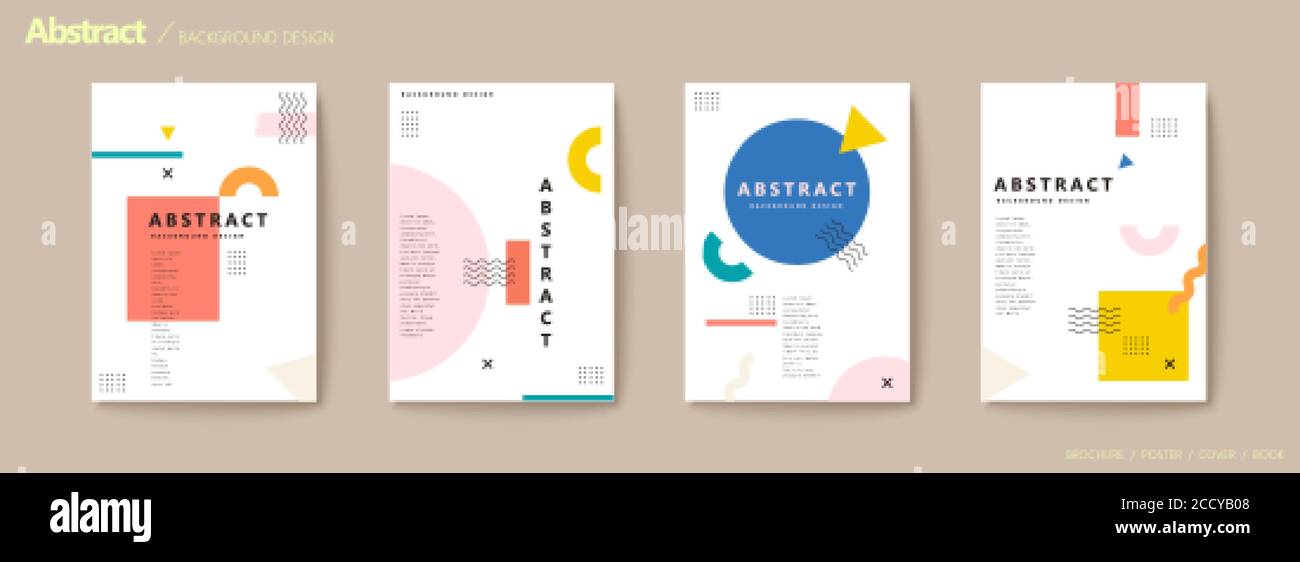 Modern geometric flyer set in pastel tone with rectangle and circle ...