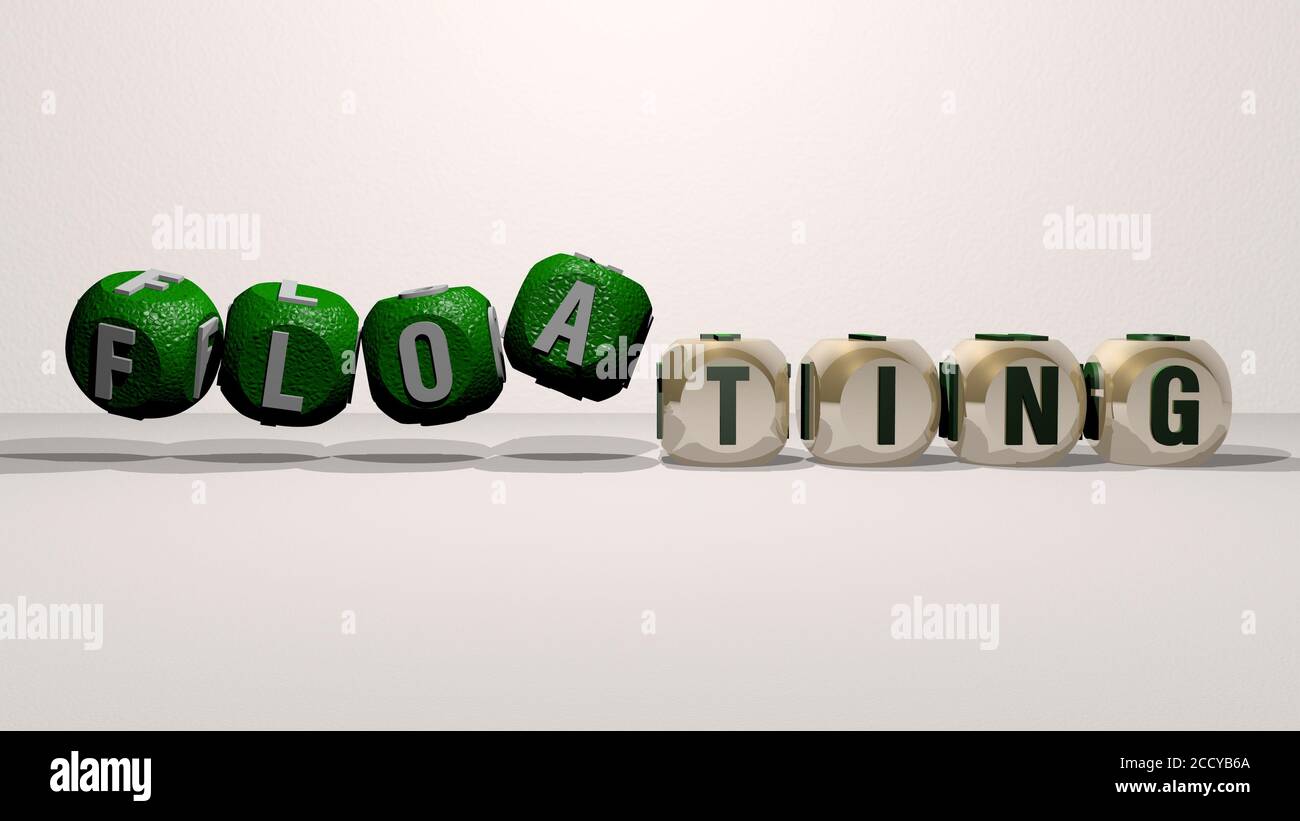 FLOATING dancing cubic letters, 3D illustration Stock Photo - Alamy