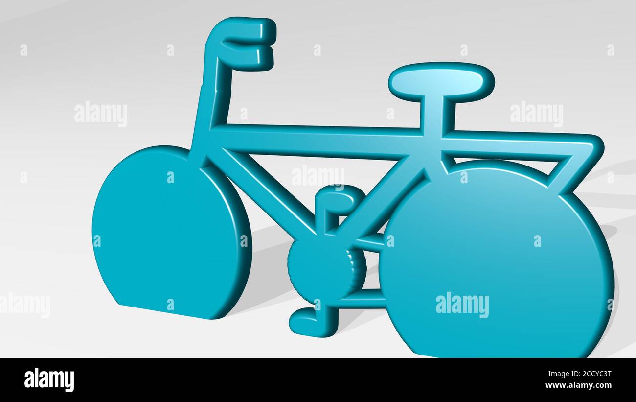 BICYCLE 3D icon casting shadow, 3D illustration Stock Photo - Alamy