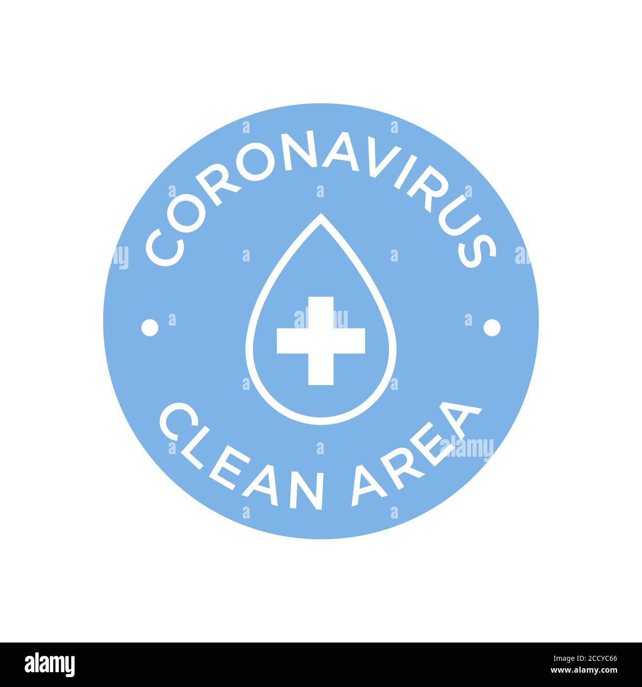 Coronavirus clean area icon. Round symbol for disinfected areas of ...